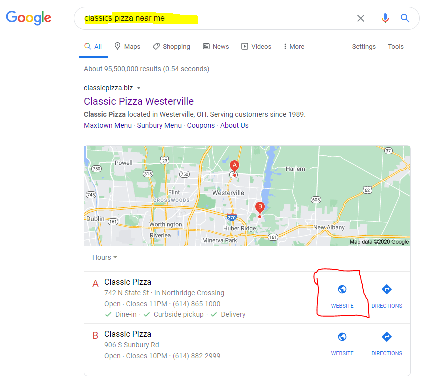 Picking Best URL for Google My Business